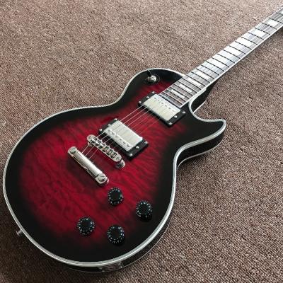 China Chinese Electric Guitar with CHROME Hardware, Vintage red burst Quilted Maple Top for sale