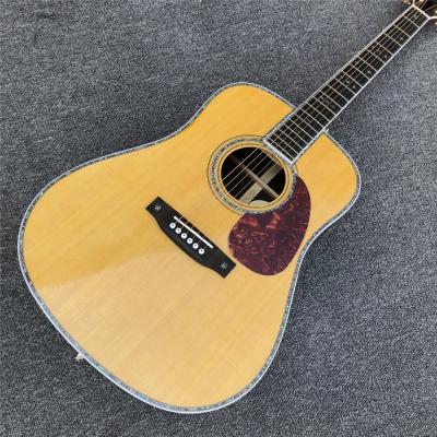 China All Real Abalone D style acoustic guitar,Ebony fingerboard OEM custom 41 inches Solid spruce top Guitar Free shipping for sale