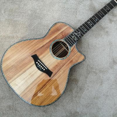China 2019 Real Photos, acoustic guitar,Real Abalone Inlay,Solid Koa wood Cutaway electric guitar, Free shipping for sale