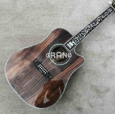 China All Solid Koa Wood 45 D 41 Real Abalone Acoustic Electric Guitar with Ebony Fingerboard for sale