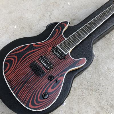 China Flame Maple Top 7 Strings Electric Guitar,Abalone binding,Ebony fingerboard Neck through body Mayones Electric Guitar for sale