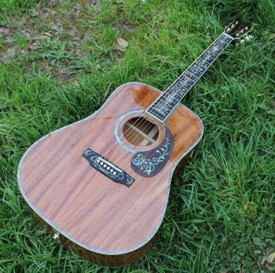 China Factory 41 inch Koa wood acoustic guitar,Ebony fingerboard Abalone inlays D45k style koa guitar,Free shipping for sale