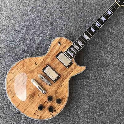 China Top quality Grand Natural Maple top Electric Guitar, Solid Mahogany Body 6 strings Guitarra Gloss finish for sale