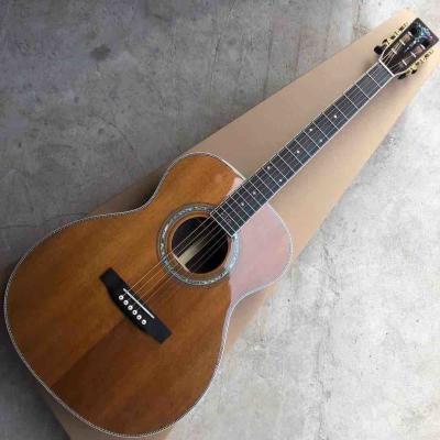China OM42s acoustic guitar OM-42 acoustic electric guitar round OM body classic acoustic guitar solid spruce cedar top guitar for sale
