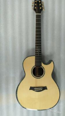 China AAA all solid wood custom guitar handmade GRAND cutaway professional acoustic electric guitar for sale