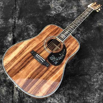 China 41 Inches 45D Model Real Abalone Koa Wood Electric Acoustic Guitar for sale