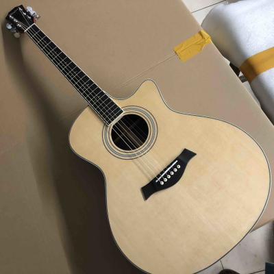 China All Solid Spruce 414 Acoustic Electric Guitar with Fishman 301 Abalone inlays Ebony fingerboard acoustic guitar for sale
