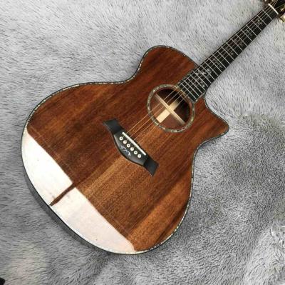 China Ebony Fingerboard Abalone Binding Cutaway KOA Wood 916K Acoustic Electric Guitar for sale