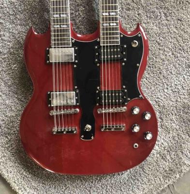 China Custom high quality 12 string+6 string double head electric guitar Wine red SG guitar 100% original pictures for sale