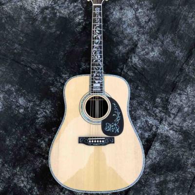 China 41 inch D style Solid spruce acoustic guitar,Ebony fingerboard,Abalone Tree life inlays acoustic electric guitar for sale