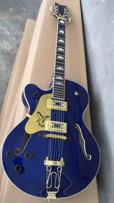 China Wholesale New Arrival Left Handed Guitar Jazz 6 String Electric Guitar Semi Hollow Body In Blue for sale