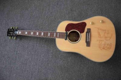 China Custom Shop John Lennon J160e Natural Acoustic Guitar with customize logo on headstock is available free shipping cost for sale