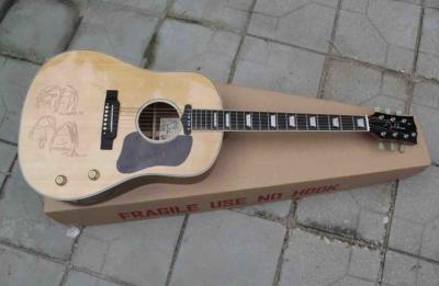 China Custom Shop Natural John Lennon J160E Acoustic Guitar customize logo on headstock is available free shipping cost for sale