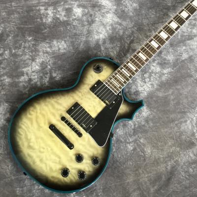 China High quality new shape LP electric guitar custom guitar quilted maple wood with mahogany body neck rosewood fingerboard for sale
