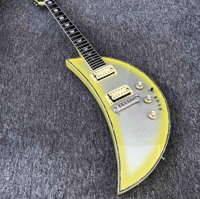China Outlet 6 string electric guitar moon guitar in silver paint rosewood fingerboard kinds color is available free shipping for sale