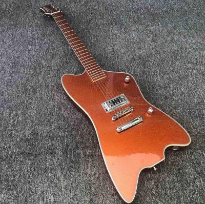 China High quality electric guitar with Metallic orange gold dust paint on all parts front and back including fretboard Single for sale