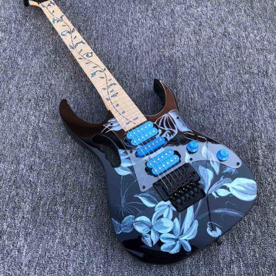 China 2019 High quality Electric Guitar Floyd rose Electric Guitar Hand painted guitar body free shipping for sale