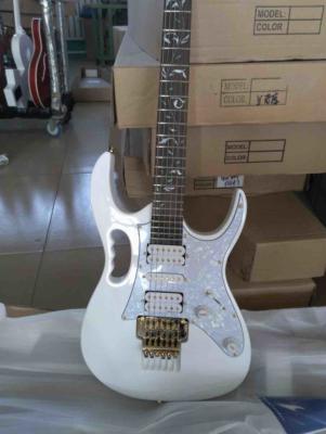 China Custom Snow white electric guitar vine fretboard inlays 21 to 24 frets deep scalloped Guitar free shipping gold hardware for sale