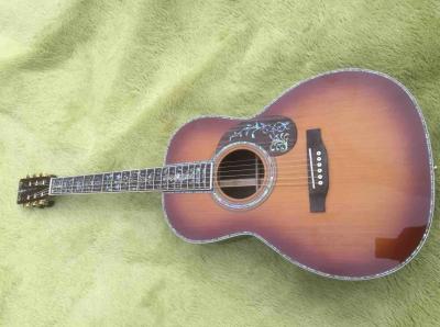 China Factory custom 39 inches ooo45c style acoustic Guitar Ebony fingerboard Real abalone solid Guitar for sale