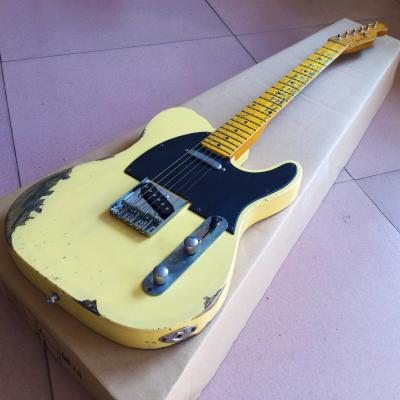China Custom Cream Color Handed Relic TELE Electric Guitar Customized Logo is Available for sale