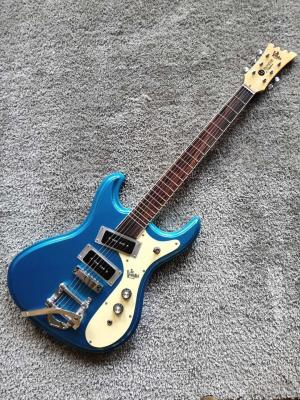 China Custom Mosrite Ventures Model Electric Guitar Blue Big B500 Tremolo Bridge Chinese Guitar for sale