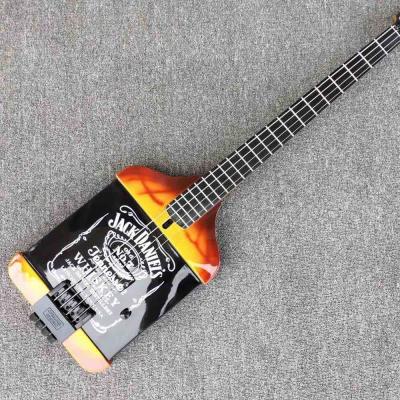 China Custom Shop 4 Strings Jack Electric Guitar Ebony Fretboard Bottle Body Electric Bass Guitar in Black Hardware for sale