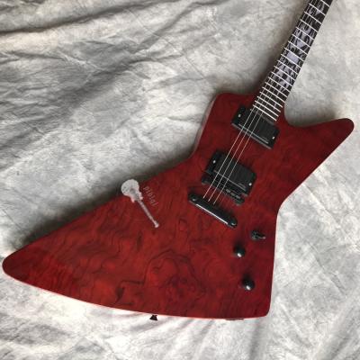 China Custom Electric Guitar Wine Red Rosewood Top Covered Black Hardware Can be Customized Logo for sale