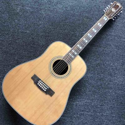 China Custom 12 Strings D Body Solid Cedar Top Rosewood Back Side Guilds Acoustic Electric Guitar for sale
