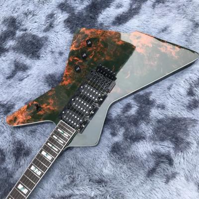 China Custom Water Transfer Flamed Pattern Cover Electric Guitar for Iban for sale