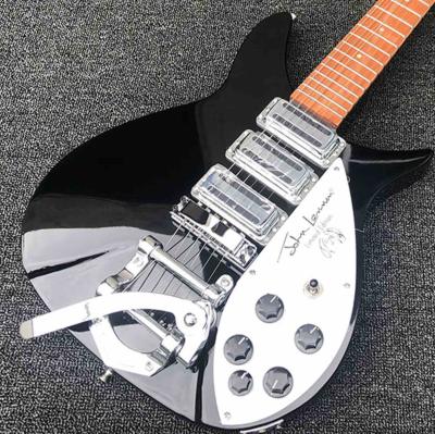 China Body Celluloid Back Side 12 Strings Ricken 325 Electric Guitar BlackMahogany Body Rosewood Fingerboard Accept Customized for sale