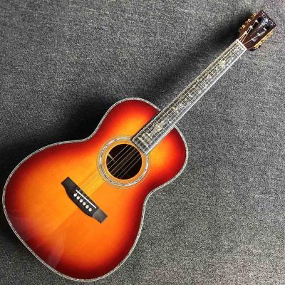 China Custom 39 Inch Round Corner 6 Xuan OOO45S Spruce Korean Pine Panel Rosewood Ebony Fingerboard Abalone Shell Inlay Edge A for sale