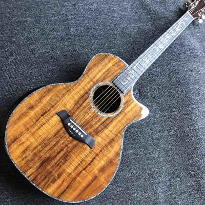 China 41 inch Solid KOA Top PS14 Acoustic Guitar Cocobolo Back Sides Real abalone Ebony Fingerboard TY Acoustic Guitar for sale
