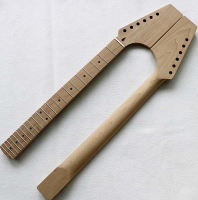 China Custom Grand Paddle Guitar Headstock Unfinished Roasted Maple ST Guitar Neck Electric Acoustic Guitar Accept Kinds OEM for sale