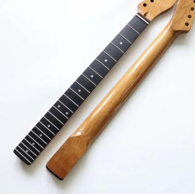 China Custom Grand 22 Fret Roasted Maple Electric Guitar Neck for Handmade Tele Guitar Kits Gloss Finished with Bone Nut for sale