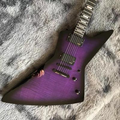 China Custom Grand Flamed Maple Top Electric Guitar In Purple Color for sale