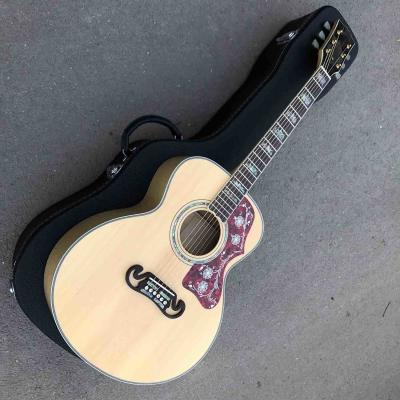 China Custom Grand 43 Inch Jumbo AAAAA All Solid Wood Acoustic Guitar in Natural Color for sale