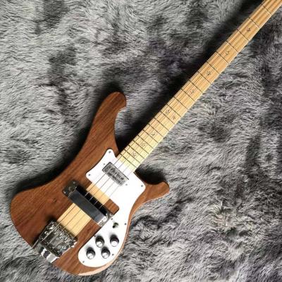 China Custom 4 Strings Walnut Wood Maple Fingerboard Neck Through Body Electric Bass for sale