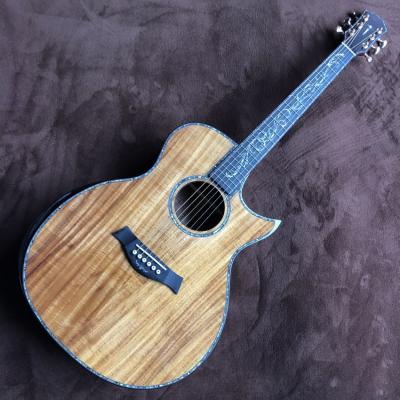 China Custom 2021 New Style GPS14 with Angle Cut Corners Real abalone Inlay KOA Wood Acoustic Guitar for sale