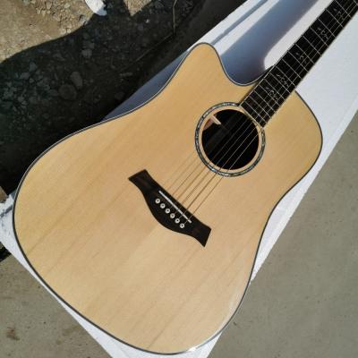 China Custom Left Handed 814c Folk Acoustic Electric Guitar Natural Color for sale