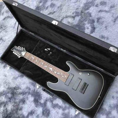 China Custom Grand 9 Strings DP Damien Plati Electric Guitar in Black Satin Color with Rectangle Hardcase for sale