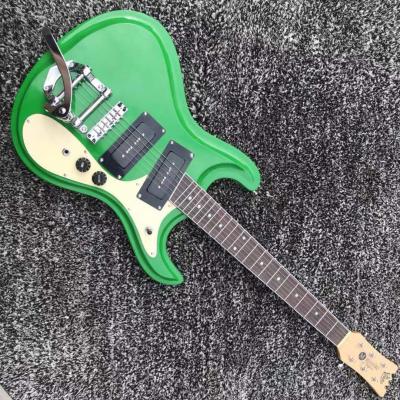 China Custom Mosrite Style Electric Guitar with Tremolo in Green for sale