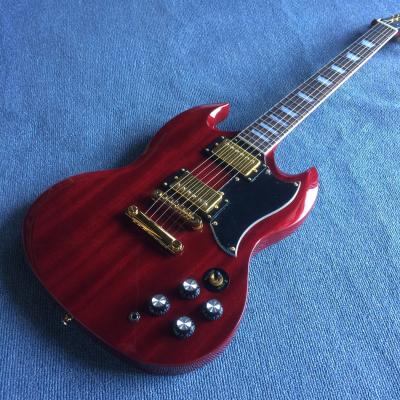 China Custom Grand Solid Mahogany Body Electric Guitar Gold Hardware Tune-o-Matic Bridge for sale