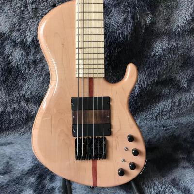 China Custom 6 Strings Neck Through ELM Body Electric Bass Guitar with Active Pickup for sale