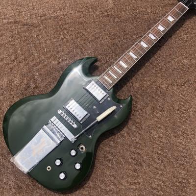 China Custom SG Electric Guitar G400 Deep Army Green Rosewood Fingerboard Bigsby Tremolo for sale