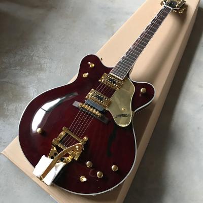 China Custom Double Convex Surface Electric Guitar Big Tremolo in Wine Red for sale