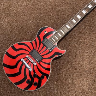 China Custom Grand LP Style Electric Guitar G-Zakk Wylde Bullseye in Cherry Sunburst Windmill Painting Chrome Hardware for sale