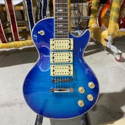China Custom LP Style Ace Frehley Hummbucker Pickups Electric Guitar with Rosewood Fingerboard Mahogany Body Blue Color Accept for sale