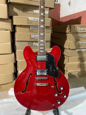 China Custom ES 335 Style Semi Hollow Electric Guitar Jazz Model in Transparent Red Color for sale