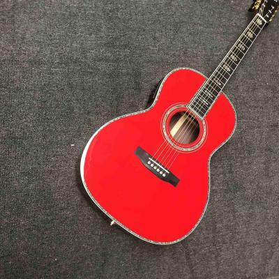 China Custom 39 Inch OOO 45AA AAAAA All Solid Wood Acoustic Guitar with 301 Electronic EQ Ebony Fingerboard Slotted Headstock for sale