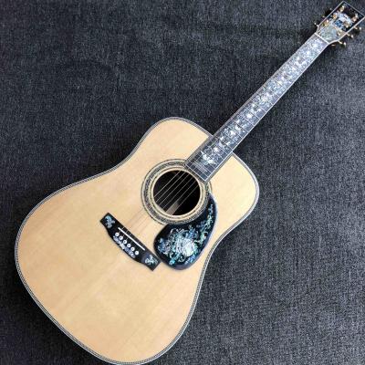 China Custom AAAAA Handmade D100AA All Solid Wood Vintage D Dreadnought D100A Acoustic Guitar Deluxe Full Abalone Binding for sale